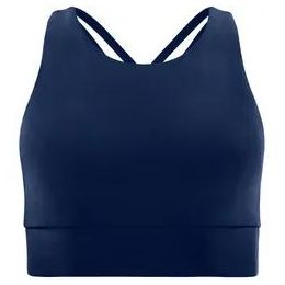 Sport-Bustier WINSHAPE "Functional Comfort Sport-BH SB103C", Damen, Gr. S, Normalgr&ouml;&szlig;en, blau (dunkelblau), 85% Polyester, 15% Elasthan, BHs, mit R&uuml;cken-Applikation