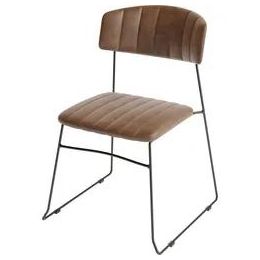 Stapelstuhl Essentials "Mundo", braun (cognac), B:54cm H:79cm T:55cm, Obermaterial: 60% Polyurethan, 40% Polyester, Stühle, in verschiedenen Farben erhältlich