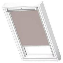 Verdunklungsrollo Velux "DKL 4580SWL, Farbe hell taupe", beige (helltaupe, wei&szlig;), SK06, stufenlos positionierbar, Polyester, Rollos, Verdunklungsrollo, wei&szlig;e F&uuml;hrungsschienen & Griffleiste
