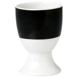 Eierbecher Van Well "Vario", schwarz-weiß (schwarz, weiß), B:16,5cm H:7cm Ø:4,5cm, Porzellan, Eierbecher, Porzellan, spülmaschinen- und mikrowellengeeignet