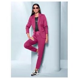 Hosenanzug Heine, Damen, Gr. 42, pink (fuchsia), 67% Viskose, 27% Polyamid, 6% Elasthan, Anzüge