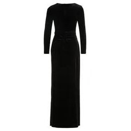 Abendkleid Vera Mont "Damen Abendkleid langarm", Damen, Gr. 42, Normalgrößen, schwarz, Samt, Obermaterial: 90% Polyester, 10% Elasthan. Futter: 100% Polyester., tailliert lang, V-Ausschnitt, Kleider