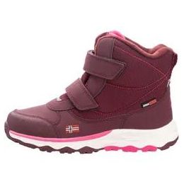 Winterstiefel Trollkids "KIDS HAFJELL WINTER BOOTS", Gr. 34, rotwood, magenta, Synthetik, Textil, Schuhe, wasserdicht, Klettverschluss, reflektierende Details