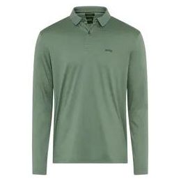 Langarm-Poloshirt BOSS Green "Pirol", Herren, Gr. L, open grün358, Jersey, Obermaterial: 100% Baumwolle, unifarben, regular fit normal, abgesteppte Kante, Shirts, Langarm, regular fit, Logo-Stickerei