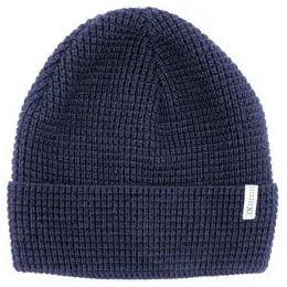 Strickmütze MaxiMo, Baby, Gr. 57, blau (marine), Strick, Materialmix, unifarben, Mützen, Wollanteil, gefüttert, breiter Umschlag