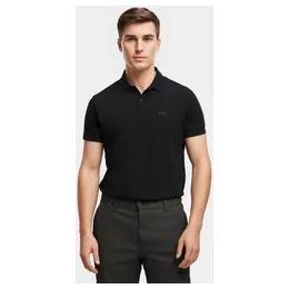 Poloshirt BOSS Green "Pio", Herren, Gr. XL, schwarz (schwarz001), Jersey, Obermaterial: 100% Baumwolle, unifarben, regular fit normal, Rundhals, abgestepptes Bündchen, Shirts, mit Knöpfen, regular fit, toniges Logo