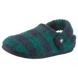 Hausschuh Crocs "Classic Buff Check Cozzy Slipper", Herren, Gr. 41, navy, grün, CrosliteTM, Fleece, kariert, Basic, Schuhe, Pantoffel, Mule mit kariertem Muster
