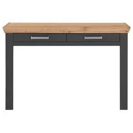 Schminktisch, grau (grau anthrazit, eiche artisan, grau anthrazit, eiche artisan), B:123cm H:80,4cm T:40cm, SET ONE BY Musterring, Tische, mit zwei Schubkästen, Landhausstil, Metallgriff, B 123 x H 80 x T 40cm