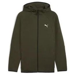 Sweatjacke Puma "Evostripe Hoodie Herren", Herren, Gr. S, schwarz olive grün, Obermaterial: 77% Baumwolle, 23% Polyester; Taschenfutter: 100% Baumwolle; Einsatz: 80% Baumwolle, 20% Polyester, Sweatjacken