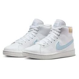 Sneaker Nike SPORTSWEAR "COURT ROYALE 2 MID", Gr. 38, weiß (weiß, blau), Leder, Textil, Schuhe