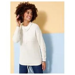 Strickpullover Classic Basics "Rollkragen-Pullover", Damen, Gr. 46, beige (ecru), 50% Baumwolle, 50% Polyacryl, unifarben, Pullover