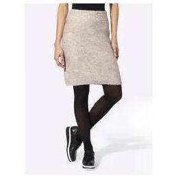 Strickrock Heine, Damen, Gr. 42, braun (sesam, champagner, meliert), 50% Polyacryl, 28% Polyester, 13% Viskose, 8% Wolle, 1% Elasthan, meliert, unifarben, kurz, Röcke