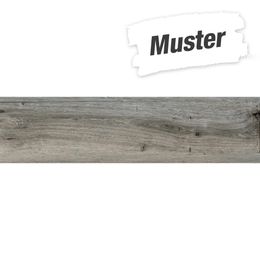 Muster zu Bodenfliese 'Circeo' Feinsteinzeug graubeige 22,8 x 91,5 cm