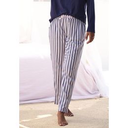s.Oliver Pyjamahose mehrfarbig Gr. 32/34 für Damen. Mit Allover-Druck, Bindeband. Basic. Nachhaltig.