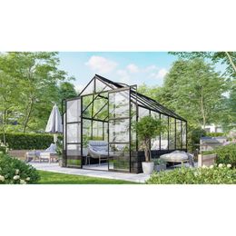 Vitavia Gewächshaus 'Cassandra 9900' 257 x 385,3 x 248,9 cm schwarz Sockel Basalt