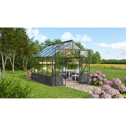 Vitavia Gewächshaus 'Cassandra 8300' 257 x 323,1 x 248,9 cm schwarz Sockel Basalt