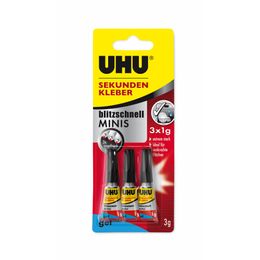 UHU Sekundenkleber 'Blitzschnell Minis' 3 x 1 g, Gel