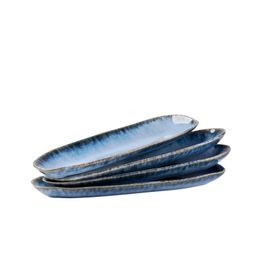 Gipfelst&uuml;ck Platten-Set, Steinzeug Wilde Schlucht Blau