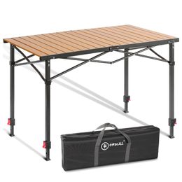 Klapptisch Campingtisch Balkontisch Gartentisch, Alumininum, bis 100kg, f&uuml;r 2-6 Personen, H&ouml;henverstellbares Bein(76/84,5/92,5 cm)