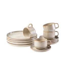 Gipfelst&uuml;ck Kaffeeservice, Steinzeug Nebelwald Beige