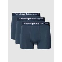 Knowledge Cotton Apparel Trunks mit elastischem Label-Bund im 3er-Pack