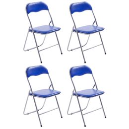 CLP 4er Set Klappstuhl Felix Gepolstert I K&uuml;chenstuhl Mit Metallgestell I Kunstleder PVC Sitz Gepolstert I St&uuml;hle Klappbar I Campingst&uuml;hle