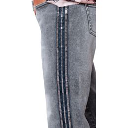 Heine Witt Damen 7/8-Jeans mit Pailletten-Details, blue-bleached, Gr&ouml;&szlig;e 22