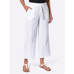 Heine Damen Culotte, Wei&szlig;, Gr. 48, 7/8-Hose, 100% Baumwolle