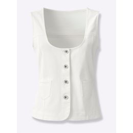 WITT Damen Jeansweste in taillierter Form, wei&szlig;, Gr&ouml;&szlig;e 40