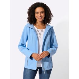 WITT Damen Softshelljacke mit kn&ouml;pfbarer Innentasche, himmelblau, Gr&ouml;&szlig;e 52