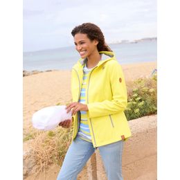 WITT Damen Softshelljacke mit knöpfbarer Innentasche, limone, Größe 38