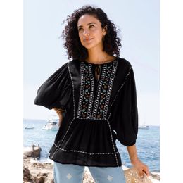 WITT Damen Tunika in Crinkle-Qualität, schwarz, Größe 40