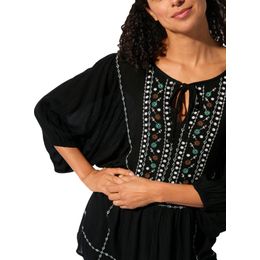 WITT Damen Tunika in Crinkle-Qualit&auml;t, schwarz, Gr&ouml;&szlig;e 40