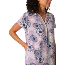 WITT Damen Webkleid in ornamentalem Dessin, mauve-dunkelblau-bedruckt, Gr&ouml;&szlig;e 40