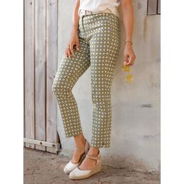 WITT Damen Bengalinhose mit Ornament-Muster, sand-limone-bedruckt, Größe 40