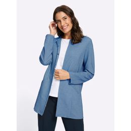 WITT Damen Shirtjacke in Struktur-Qualität, mittelblau, Größe 40