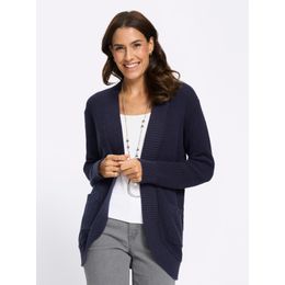 WITT Damen Strickjacke mit abgerundetem Saum vorne, marine, Gr&ouml;&szlig;e 44