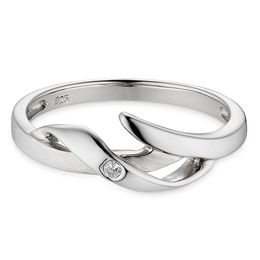 Bruno Banani Damen Silberring "Schmuck Geschenk Fingerring geschwungen", 58, Silber 925 (Sterlingsilber), 2,1mmsilberfarben, kristallweiß, Silber 925