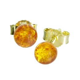 Paar Ohrstecker OSTSEE-SCHMUCK "OSTSEE-SCHMUCK Ohrstecker Klassisch 6 mm", gelb, Ohrringe, Damen, 6mm, Gelbgold 585