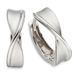 Paar Creolen Bruno Banani "Schmuck, Geschenk, Silbercreolen", silberfarben, Ohrringe, Damen, 13,9mm, Silber 925 (Sterlingsilber)