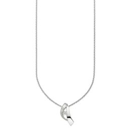 Kette mit Anhänger Bruno Banani "Schmuck, Geschenk", silberfarben, kristallweiß, Halsketten, Damen, Silber 925 (Sterlingsilber), L: 45 B: 1mm, mit Zirkonia (synth.), B:1mm