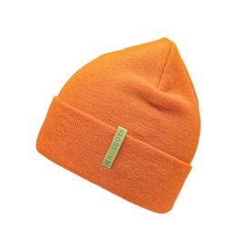 Strickmütze Chillouts "Monty Hat", Damen, orange, Feinstrick, Kunstfaser, unifarben, Mützen, aus Leinen-Baumwollmix mit verstellbarer Passform & natürlichem Look