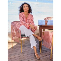 WITT Damen Strickjacke in H&auml;kel-Optik, flamingo-wei&szlig;, Gr&ouml;&szlig;e 36