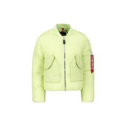 Bomberjacke Alpha Industries "MA-1 Padded W", Damen, Gr. L, grün (arctic lime), Obermaterial: 100% Nylon, Füllung: 100% Polyester, Jacken