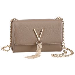 Valentino Handbags Umhängetasche VALENTINO BAGS "DIVINA", Damen, Gr. B/H/T: 17cm x 11,5cm x 4cm, grau (taupe), Lederimitat, Taschen, Handtasche Damen Tasche Damen Schultertasche Kettentasche