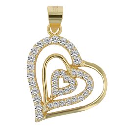 Adelia&acute;s Kettenanh&auml;nger ADELIA&acute;S "Neuheit 2025 - moderner Herz Anh&auml;nger aus 925 Sterling Silber", gold, Schmuckanh&auml;nger, Damen, Silber 925 (Sterlingsilber), Kettenanh&auml;nger