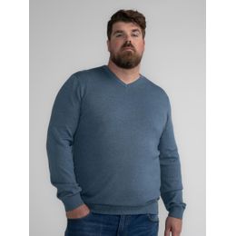 V-Ausschnitt-Pullover PETROL INDUSTRIES "Men Knitwear V-Neck Basic", Herren, Gr. 5XL, grau (light shadow), Strick, Obermaterial: 50% Baumwolle, 50% Polyacryl, regular fit, V-Ausschnitt, Pullover