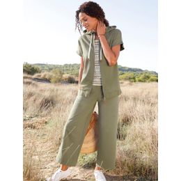 WITT Damen Sweatjacke mit Kapuze, khaki, Gr&ouml;&szlig;e 52