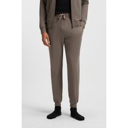 Sweatpants BOSS "Mix & Match Pants", Herren, Gr. L, medium braun 210, Sweatware, Obermaterial: 95% Baumwolle, 5% Elasthan, casual, Basic knöchellang, Hosen, mit Kordelzug