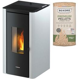 Pelletofen FreePoint "FreePoint » Indigo Evo«, 2,5-7 kW", transparent (schwarz), Kaminöfen